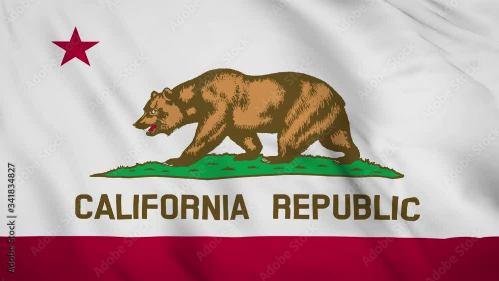 California flag is waving 3D animation. California state flag waving in ...