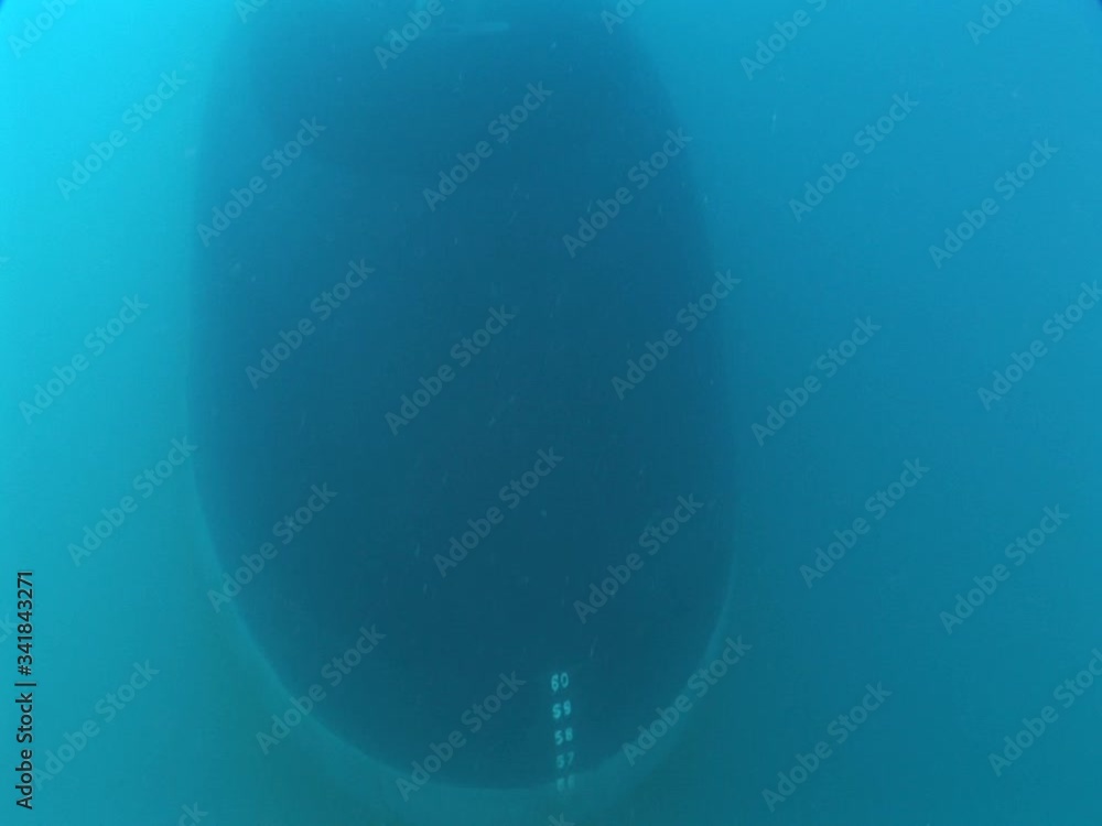 real submarine underwater at the bottom of ocean water blue water ...