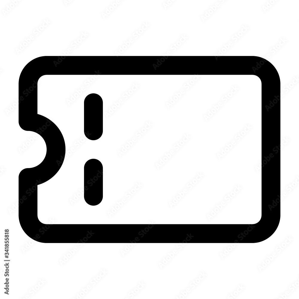 Ticket. Icon with outline style, perfect pixels and base size of 32x32 ...