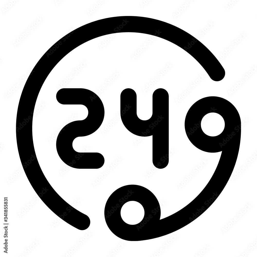 24 hours support. Icon with outline style, perfect pixels and base size ...