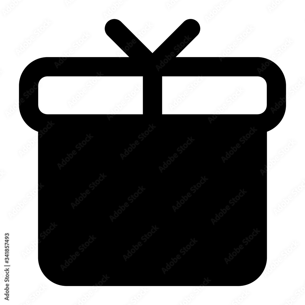 Gift box. Icon with outline style, perfect pixels and base size of ...