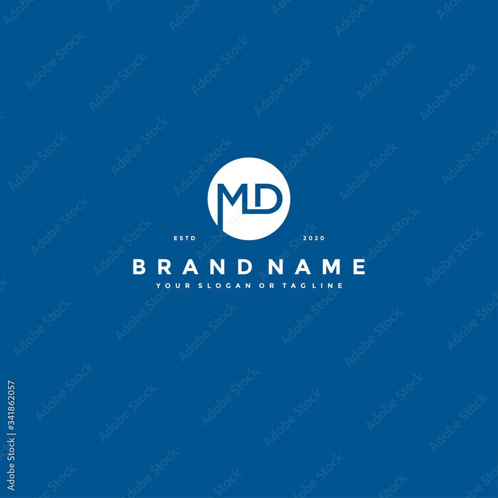 letter MD logo design vector Stock Vector | Adobe Stock
