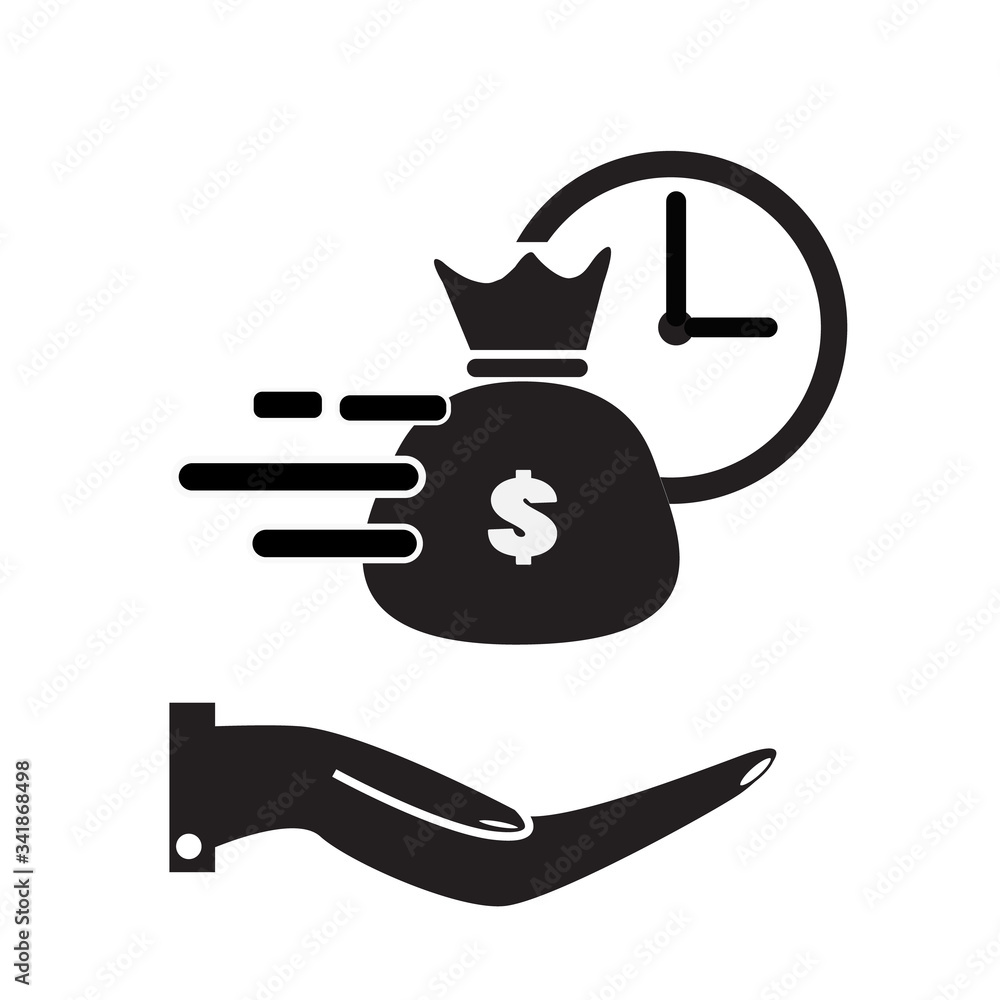 quick and easy loan icon on white background. flat style. fast money ...