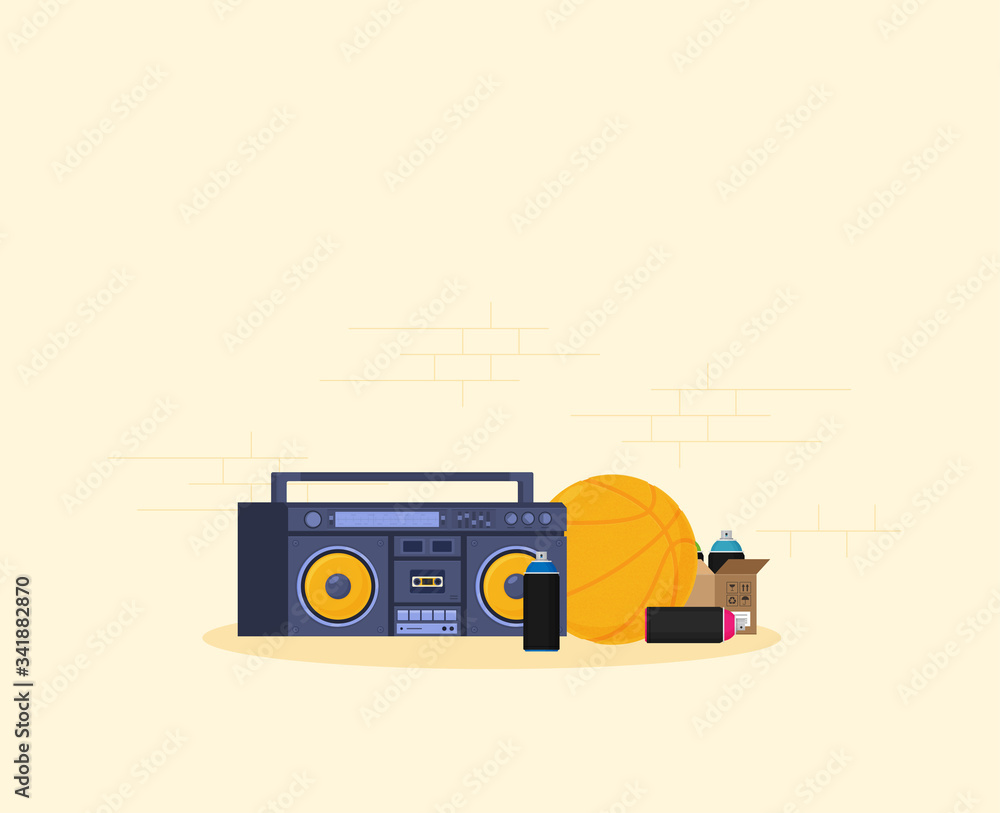 Old style music boombox flat vector music systems Stock Vector | Adobe ...