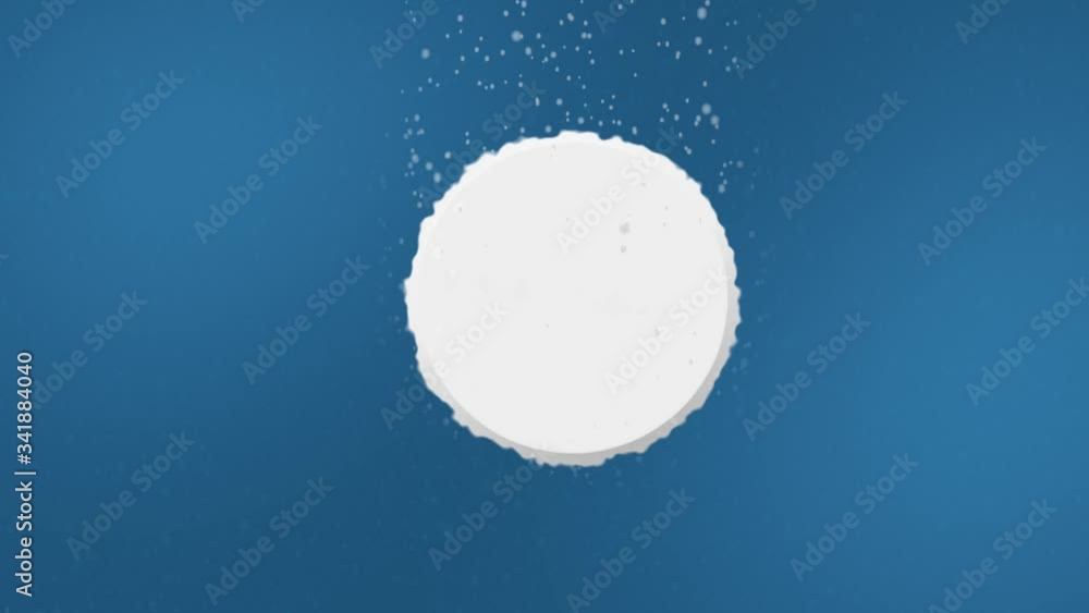 Effervescent Tablet with Analgesic Text Dissolving in Water Animation ...