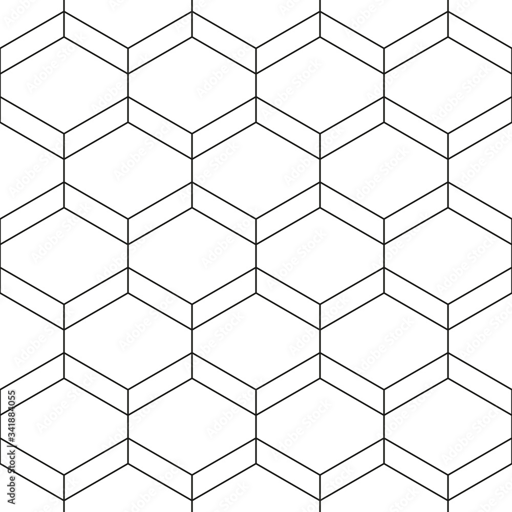 Geometric seamless pattern with hexagons and hexagonal figures. Luxury ...