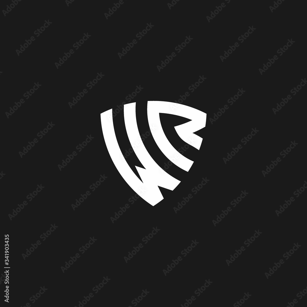 WR monogram logo with shield shape Stock Vector | Adobe Stock