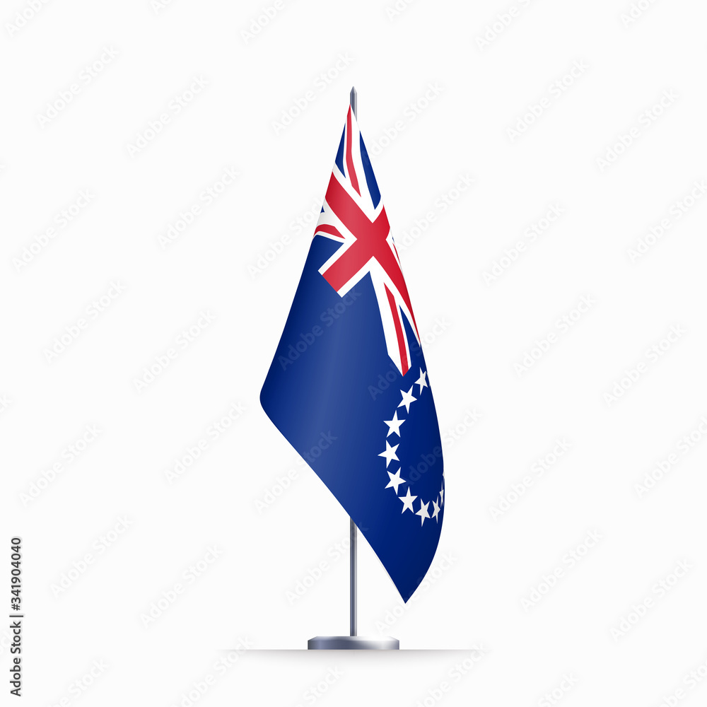 Cook island flag state symbol isolated on background national banner ...