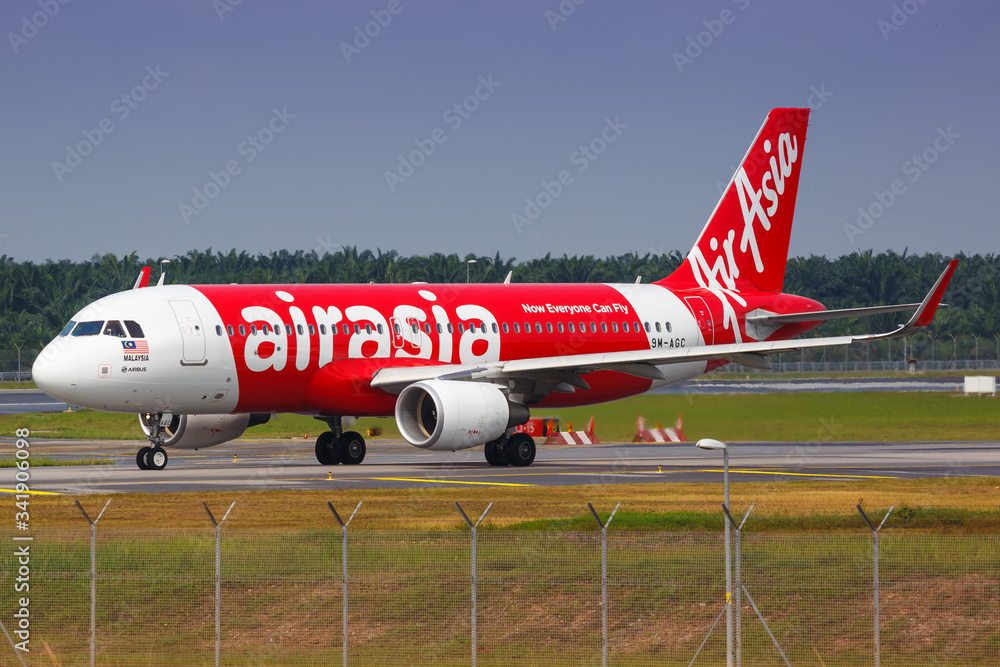 Air Asia Airbus A320 airplane at Kuala Lumpur airport Stock Photo ...