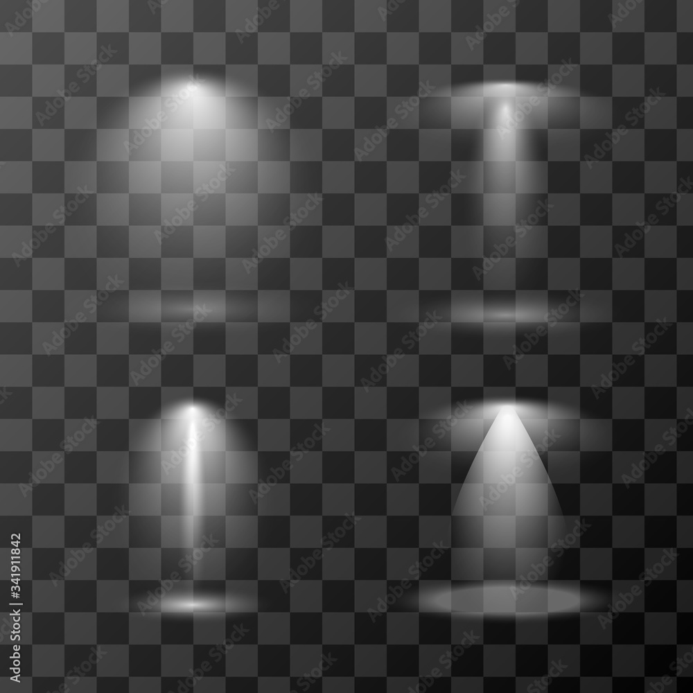 Vector set of scene light sources isolated on transparent background ...