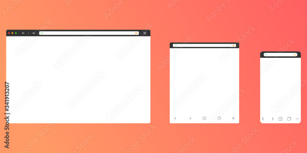Browser mockup for computer, tablet and smartphone. Modern design of ...