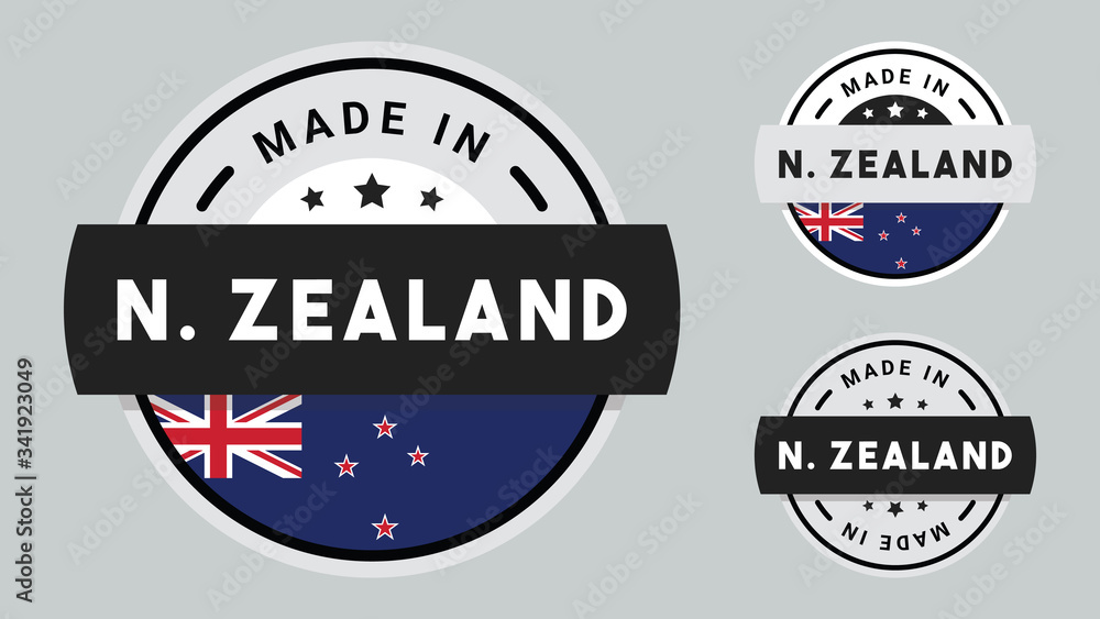 Made in New Zealand collection of ribbon, label, stickers, badge, icon ...