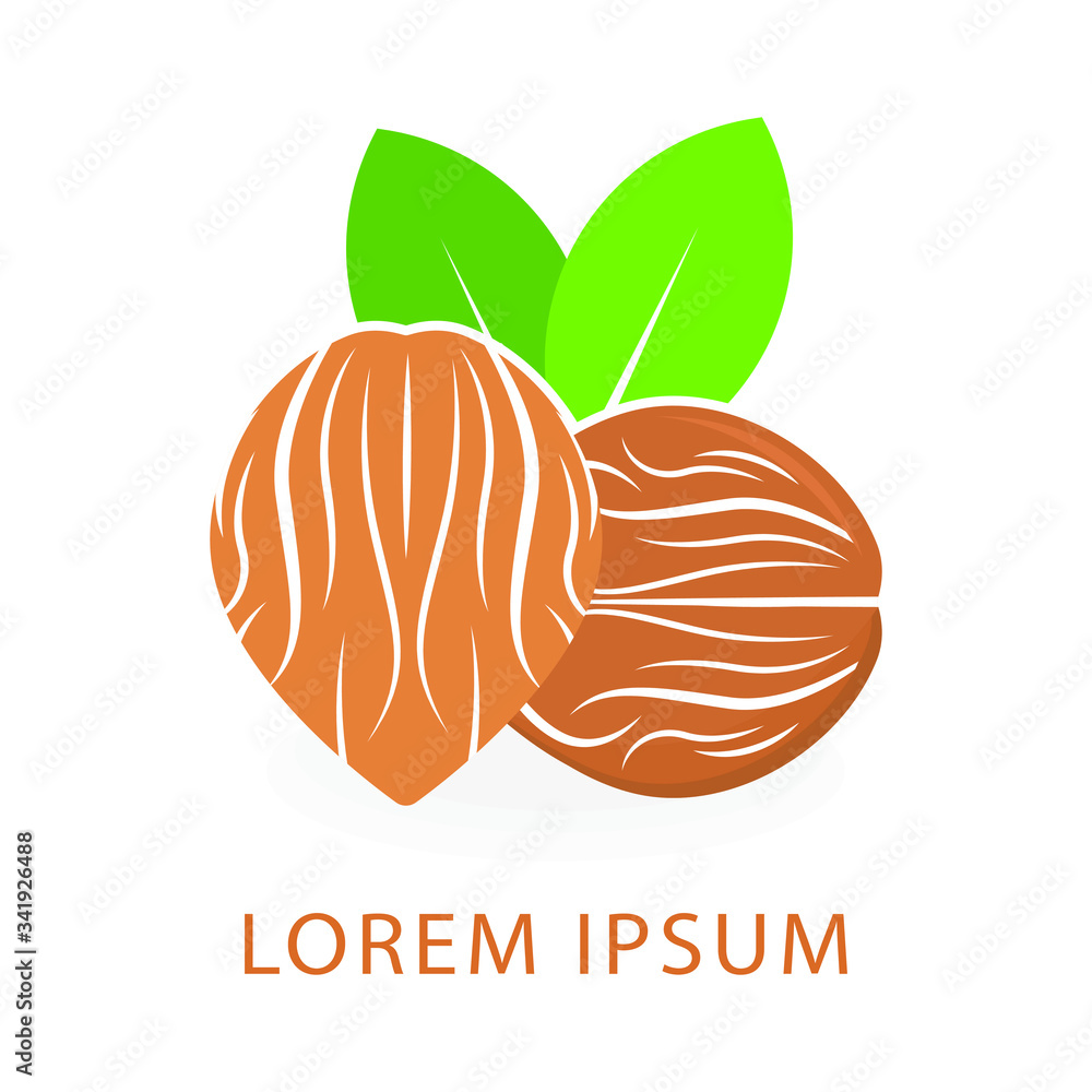 Vector logo for Nuts, cut sign with pile of healthy walnut, australian ...