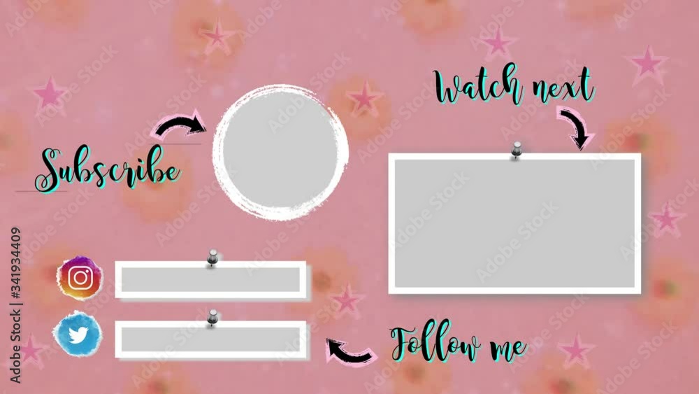 Youtube End Screen Video Outro Card Template Stock Video | Adobe Stock