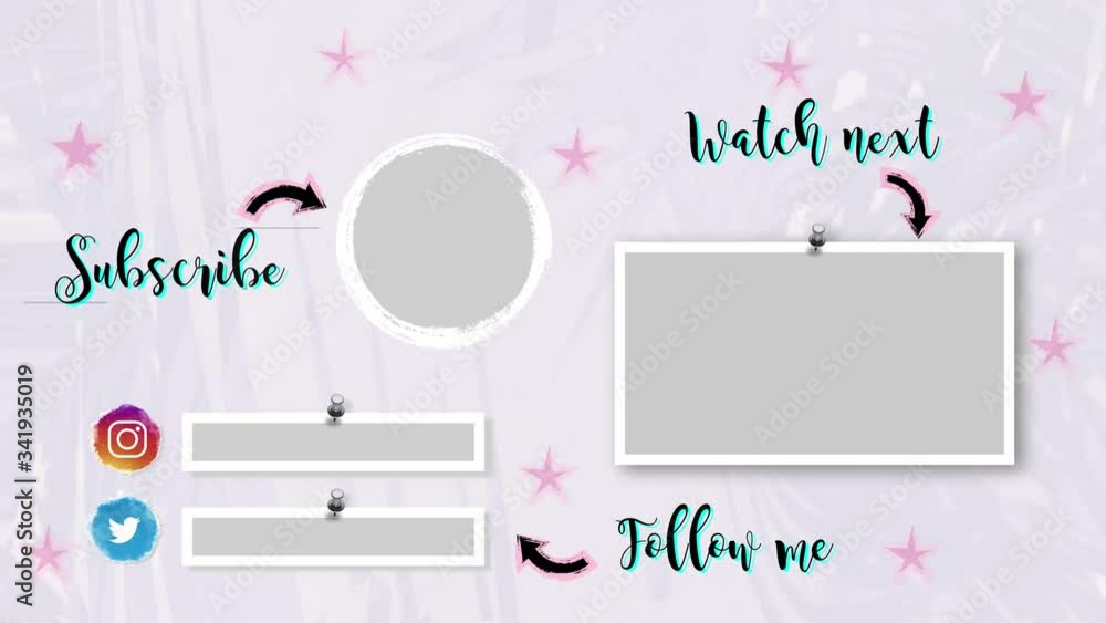 Youtube End Screen Video Outro Card Template Stock Video | Adobe Stock