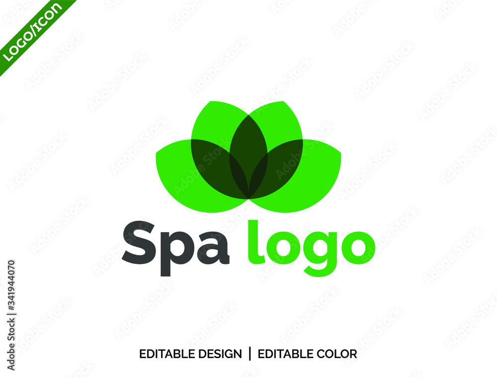 SPA - template logo for Spa lounge, massage area, yoga center, natural ...