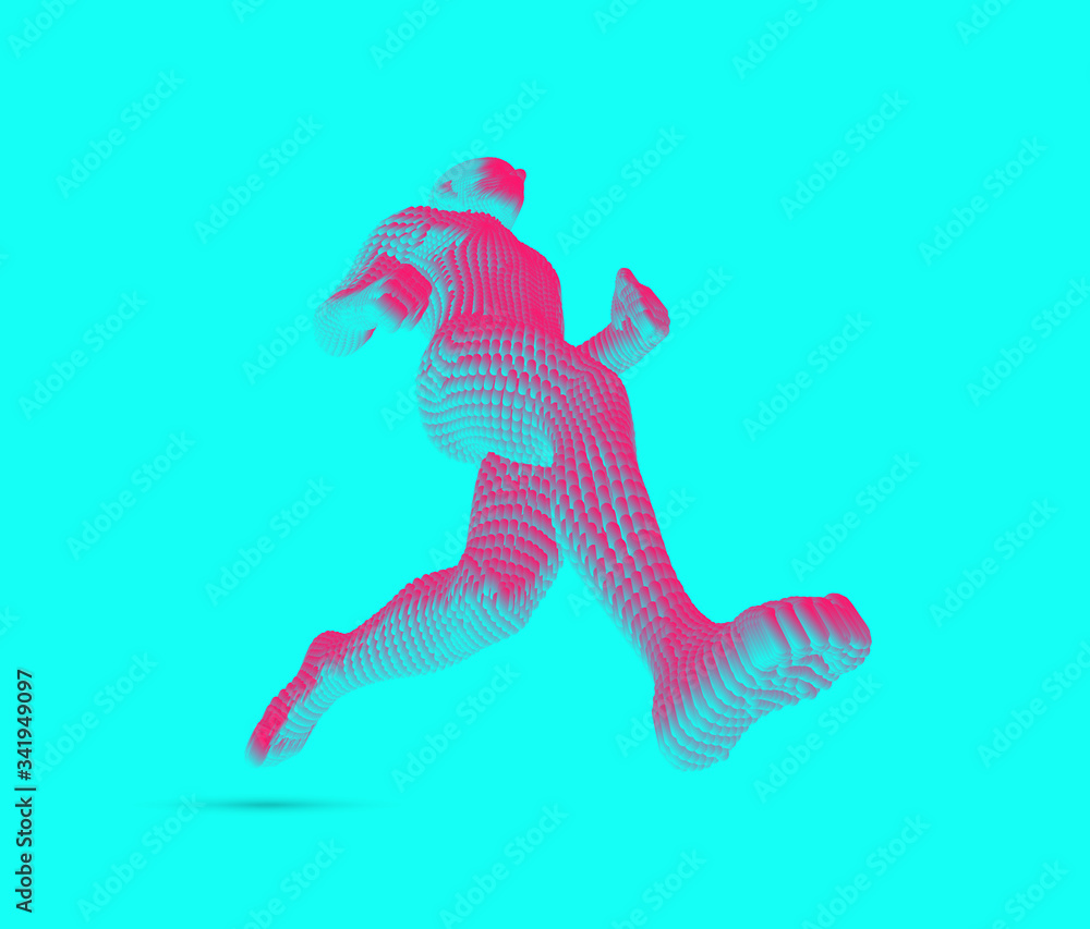 Running man or marathon runner. 3D human body model. Design for sport ...