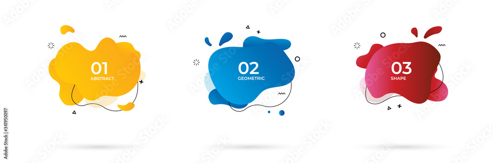 Set of abstract modern geometric graphic element banners. Dynamical ...