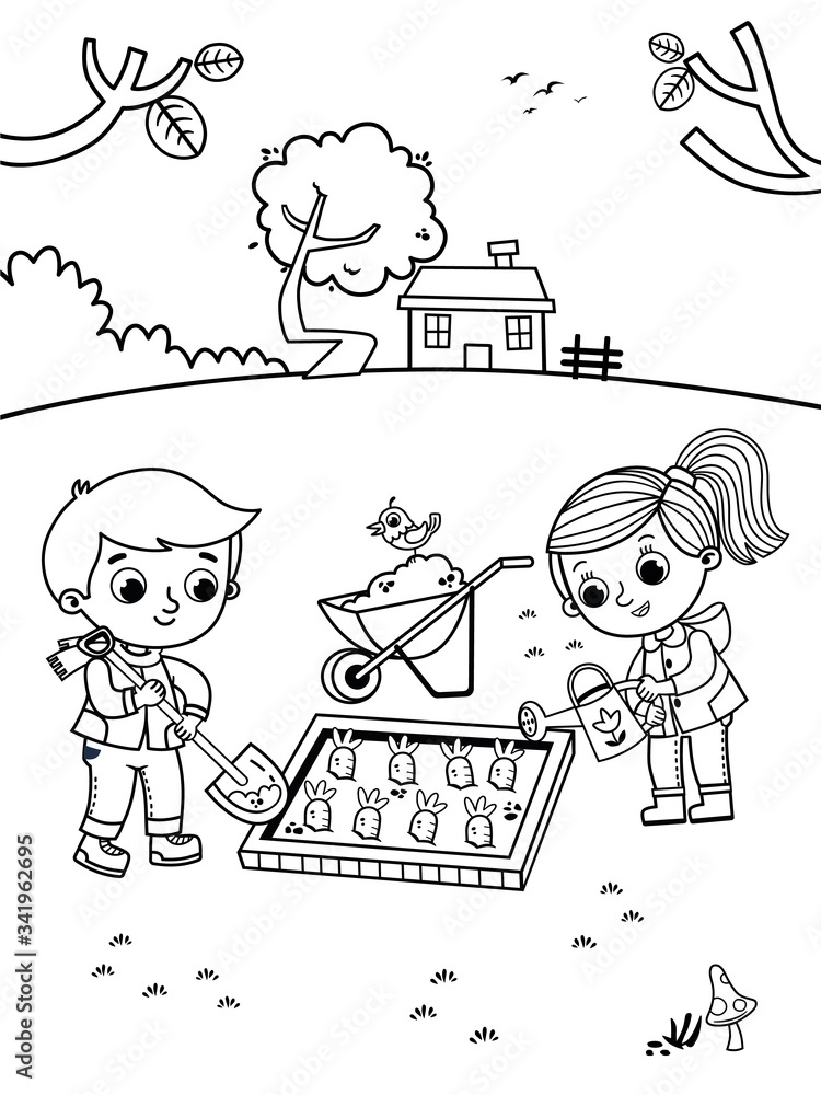 Garden Clipart Black And White