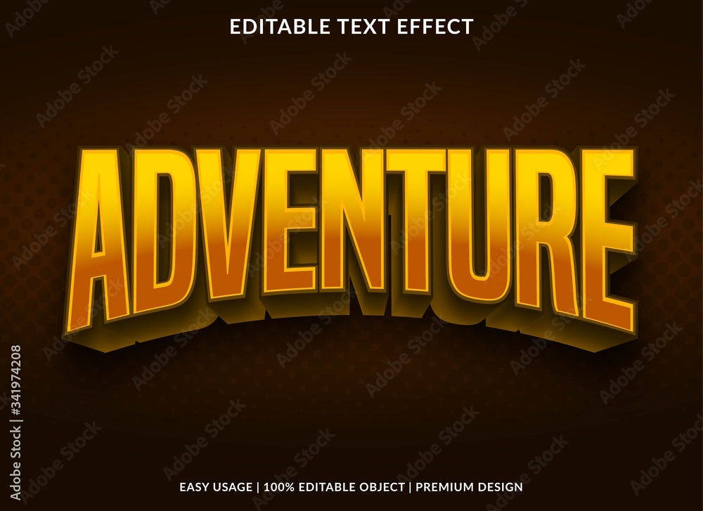 adventure text effect abstract background template with bold style use ...
