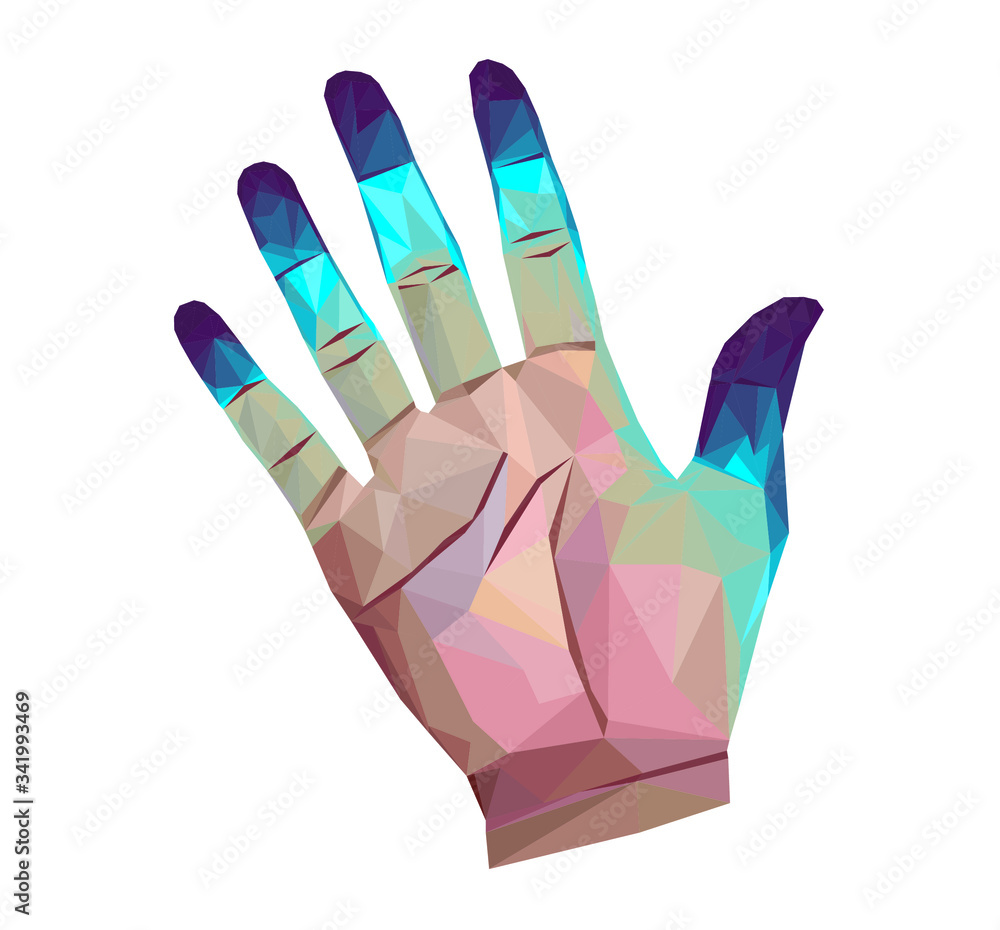 Frozen hand with effect of low poly Stock Vector | Adobe Stock