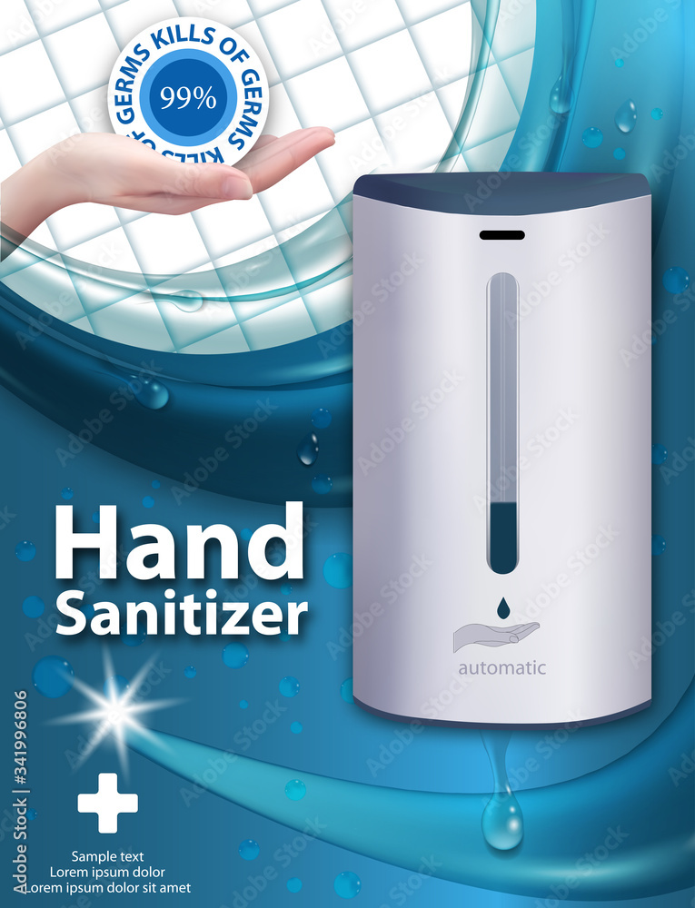 Wall automatic sanitizer dispenser for hand. Rubbing Alcohol based ...