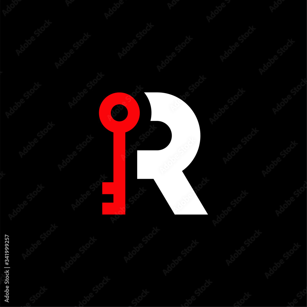 Vector Logo Letter Safety Security Key R Stock Vector | Adobe Stock