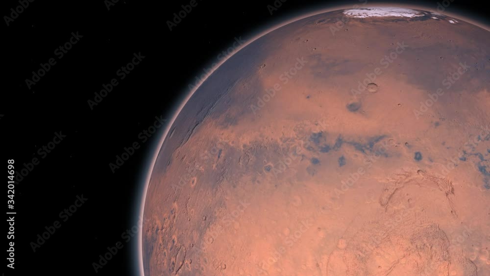 Mars Planet Rotating in the outer space.. Orbiting Planet Mars ...