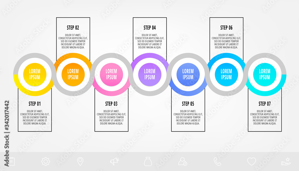Vector template circle infographics. Business concept with 7 options ...