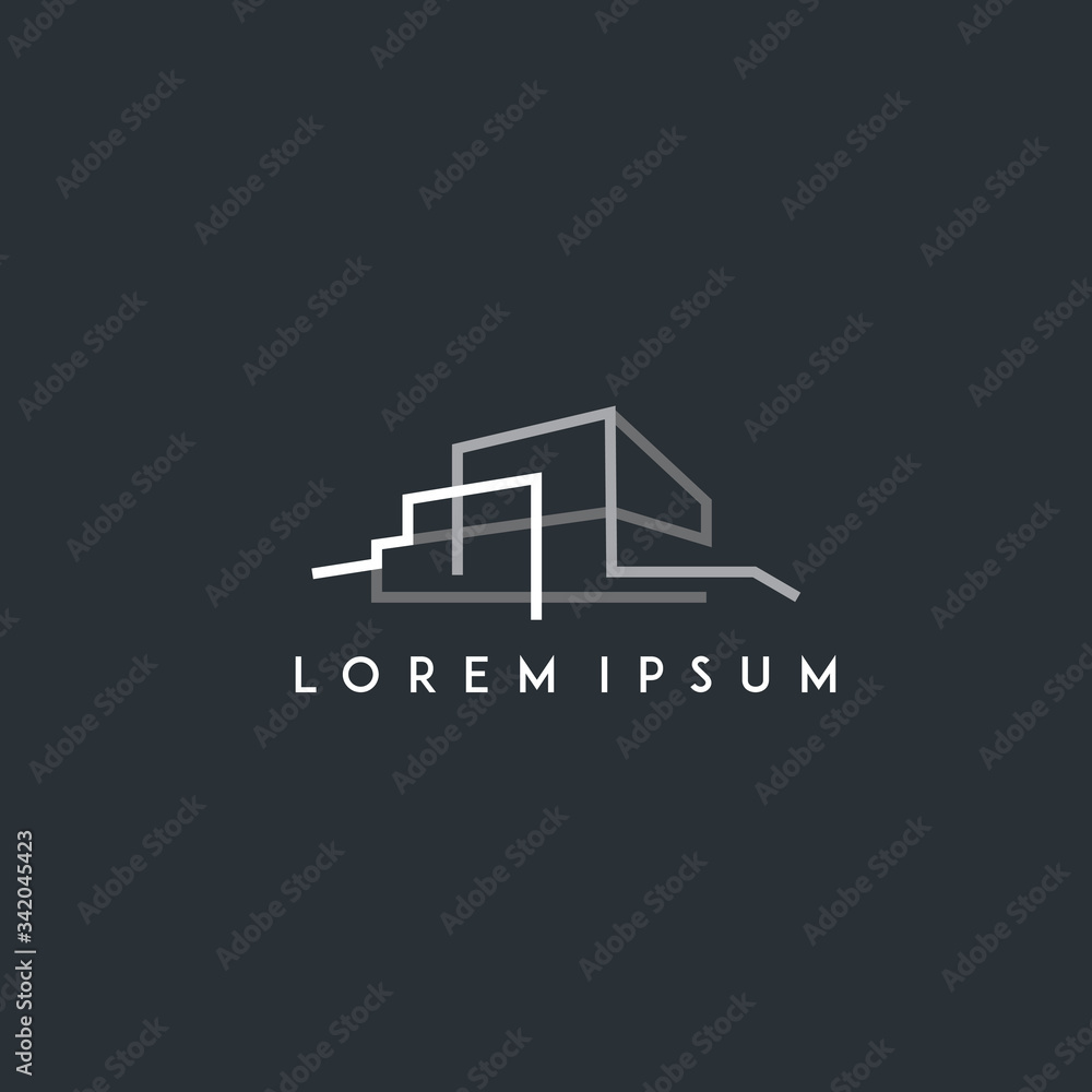 architect, architecture, home building logo. modern icon, template ...
