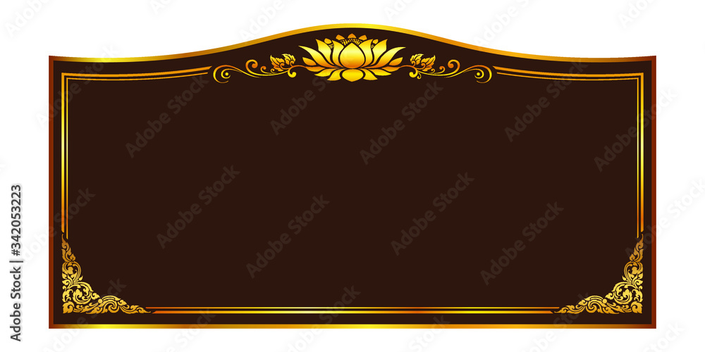 Gold Line Thai border and frame template with corner, Thailand line ...
