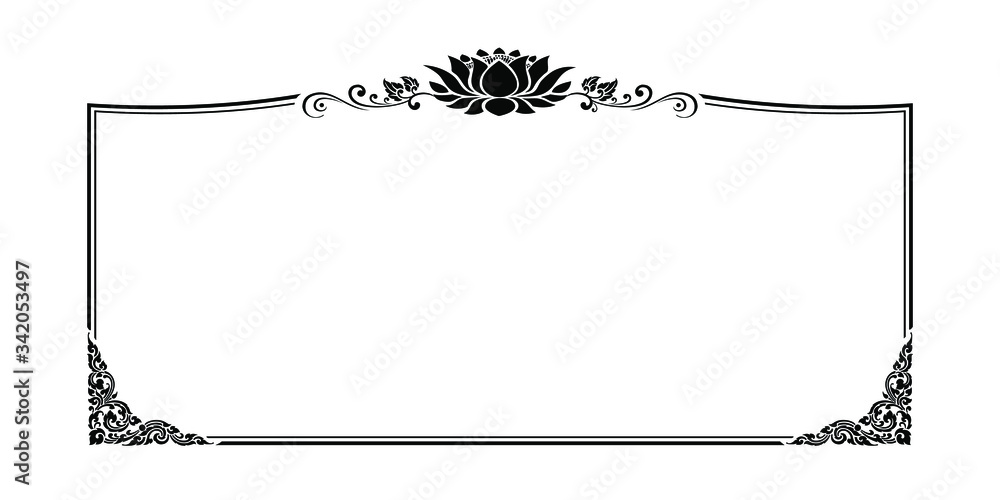 Gold Line Thai border and frame template with corner, Thailand line ...