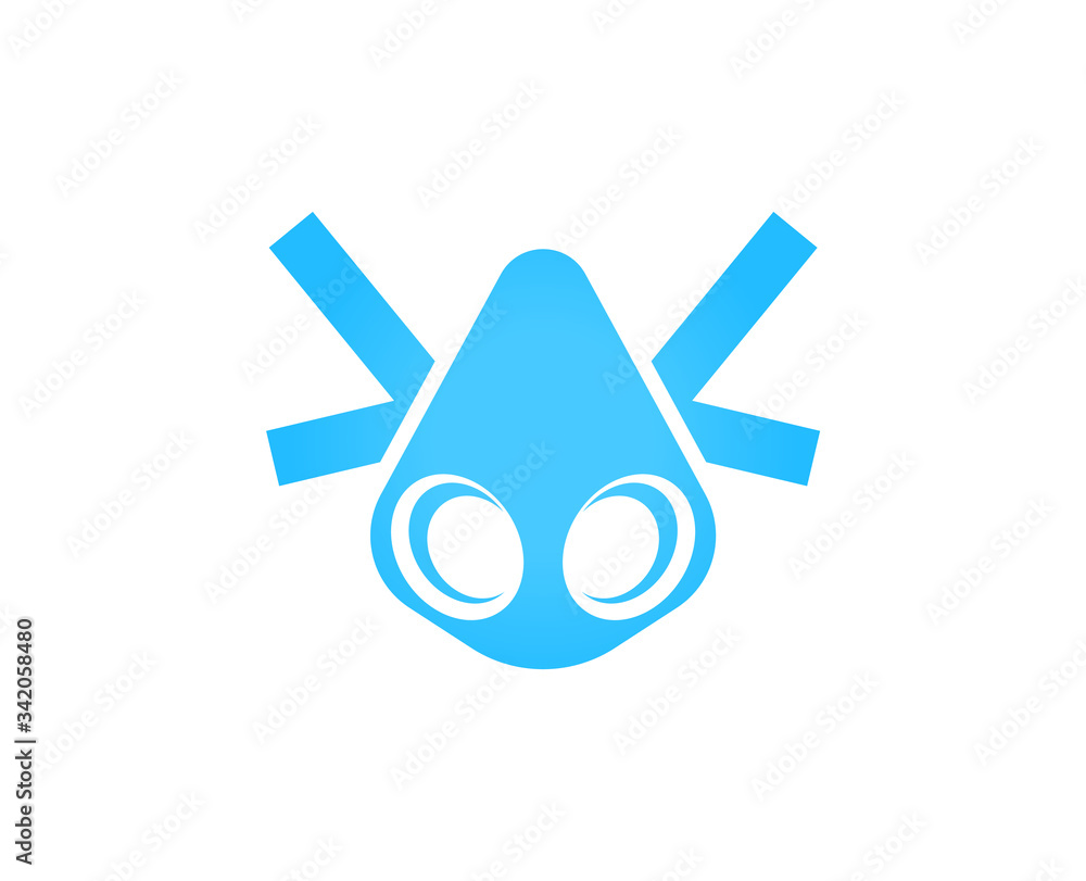 Respirator simple icon for web graphics, upper and lower respiratory ...