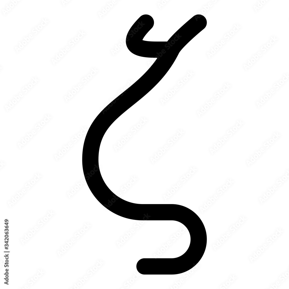 Zeta greek symbol small letter lowercase font icon black color vector ...