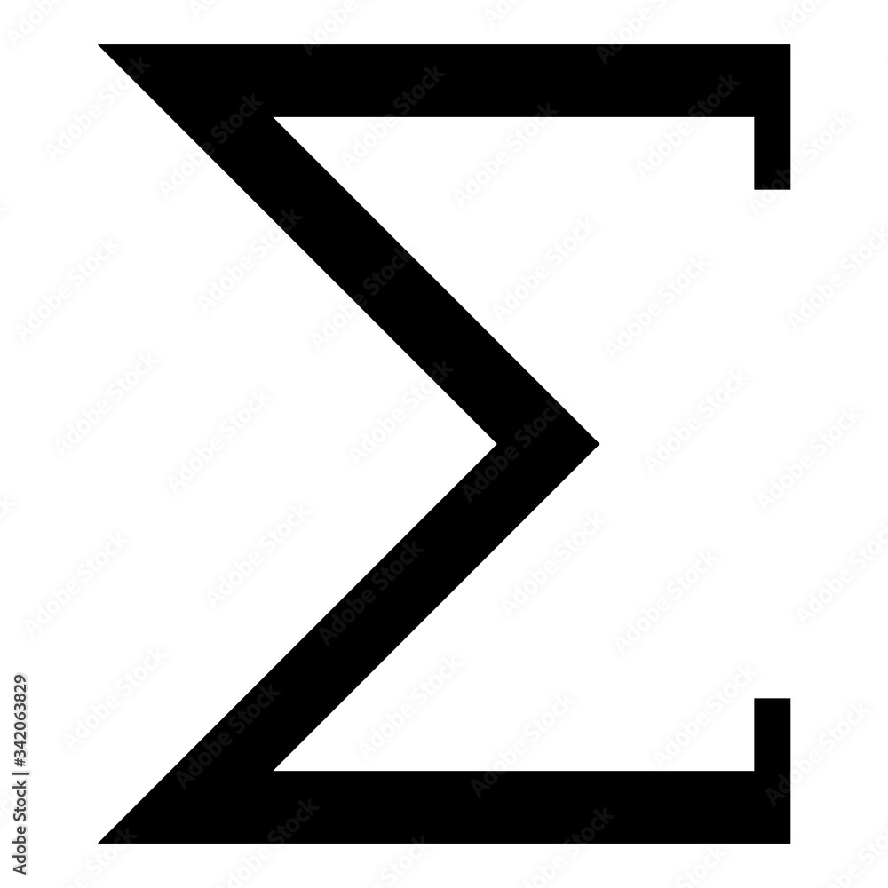 Sigma greek symbol capital letter uppercase font icon black color ...