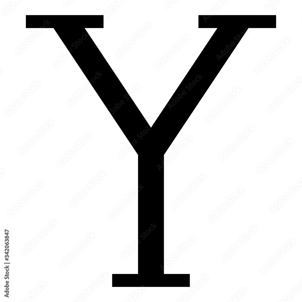 Upsilon greek symbol capital letter uppercase font icon black color ...