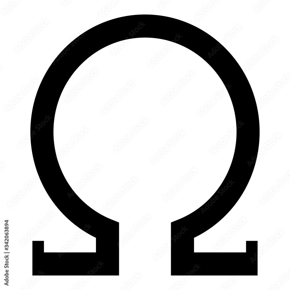 Omega greek symbol capital letter uppercase font icon black color ...