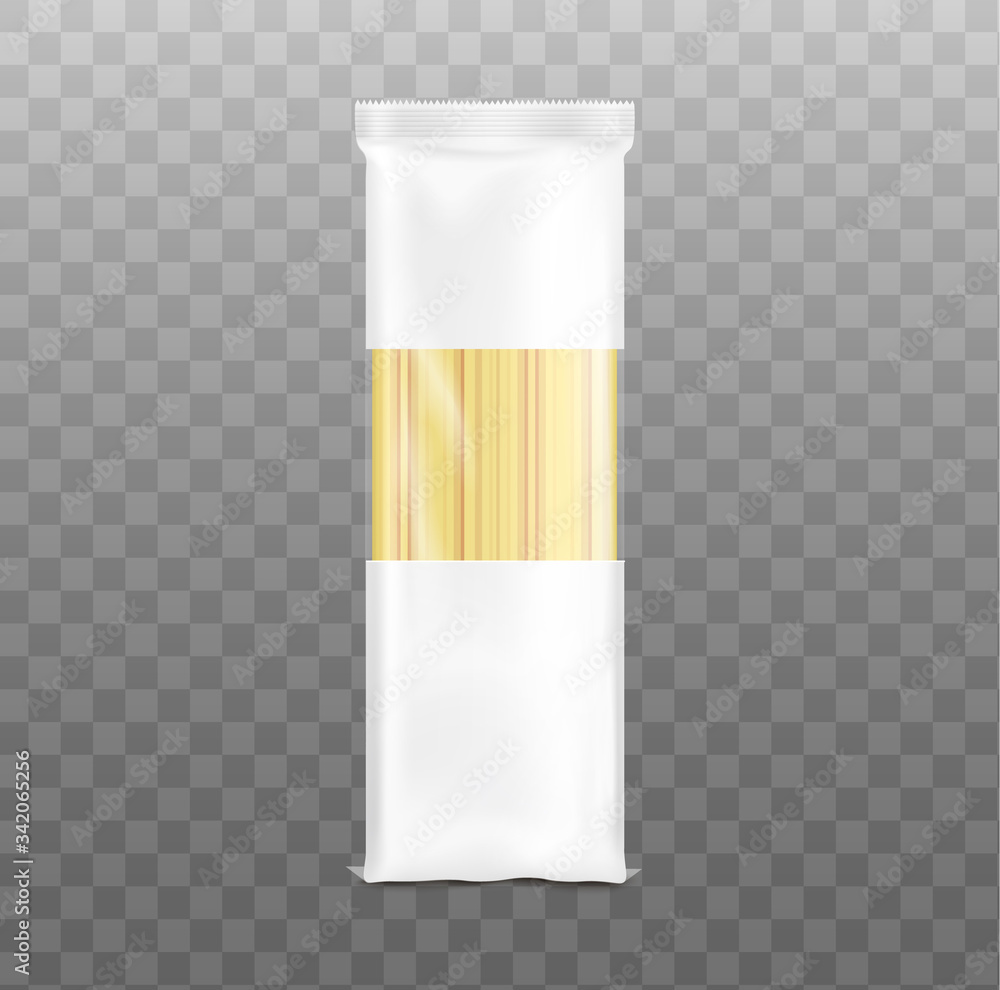 Spaghetti pasta blank packaging template realistic vector illustration ...