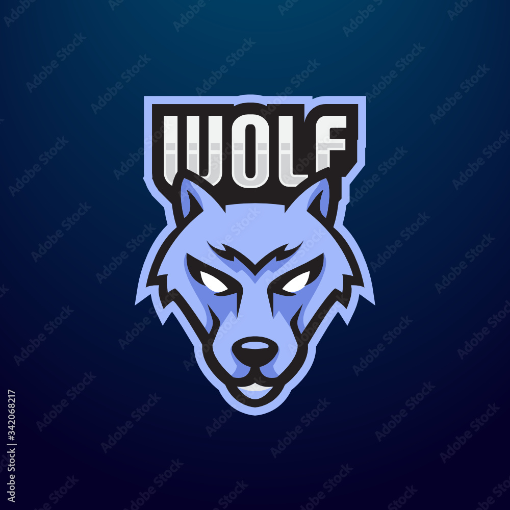 Wolf fang angry e-sport character mascot logo design vector template ...
