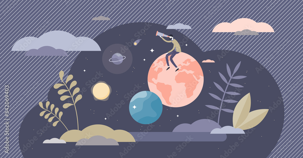 Exploring life vector illustration. Research lifestyle tiny persons ...