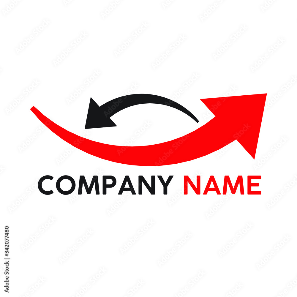 Logo two arrows. Bridge, exchange. import and export logo concept Stock ...