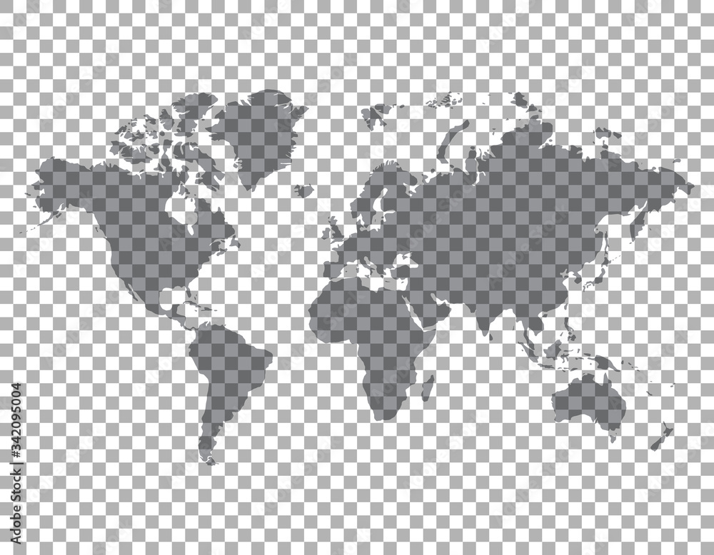 trasparent world map on transparent background Stock Vector | Adobe Stock