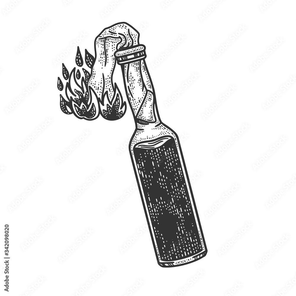 Molotov Cocktail Drawing