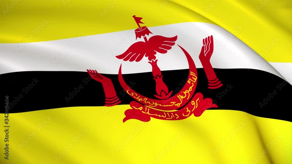 Brunei National Flag - 4K seamless loop animation of the Bruneian flag ...