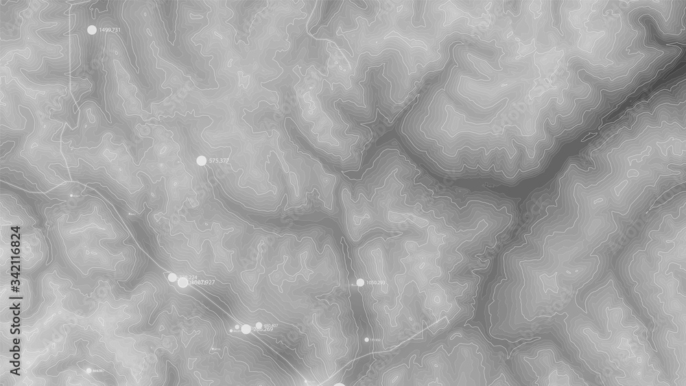 Terrain big data visualization. Futuristic map infographic. Complex ...