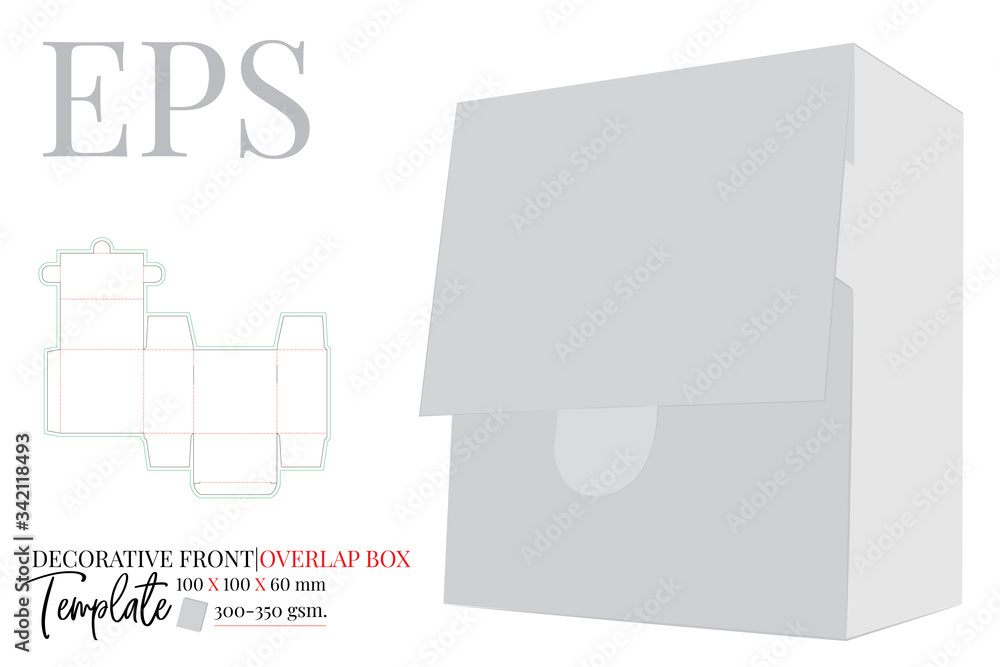 Front cover box, vector. Template with die cut / laser cut layers ...