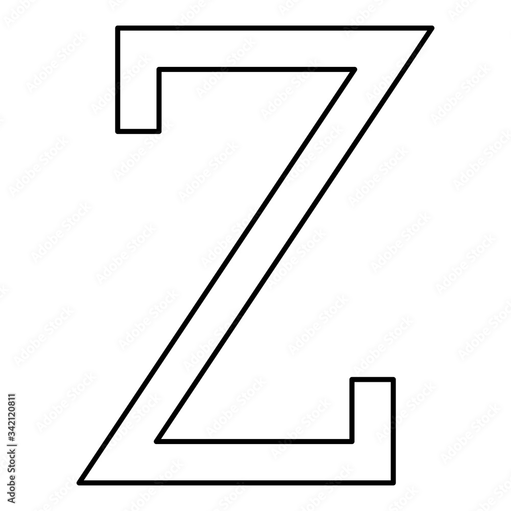 Zeta greek symbol capital letter uppercase font icon outline black ...
