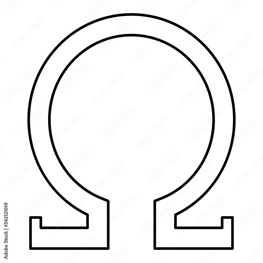 Omega greek symbol capital letter uppercase font icon outline black ...