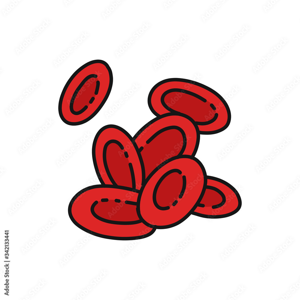 red blood cells doodle icon, vector illustration Stock Vector | Adobe Stock