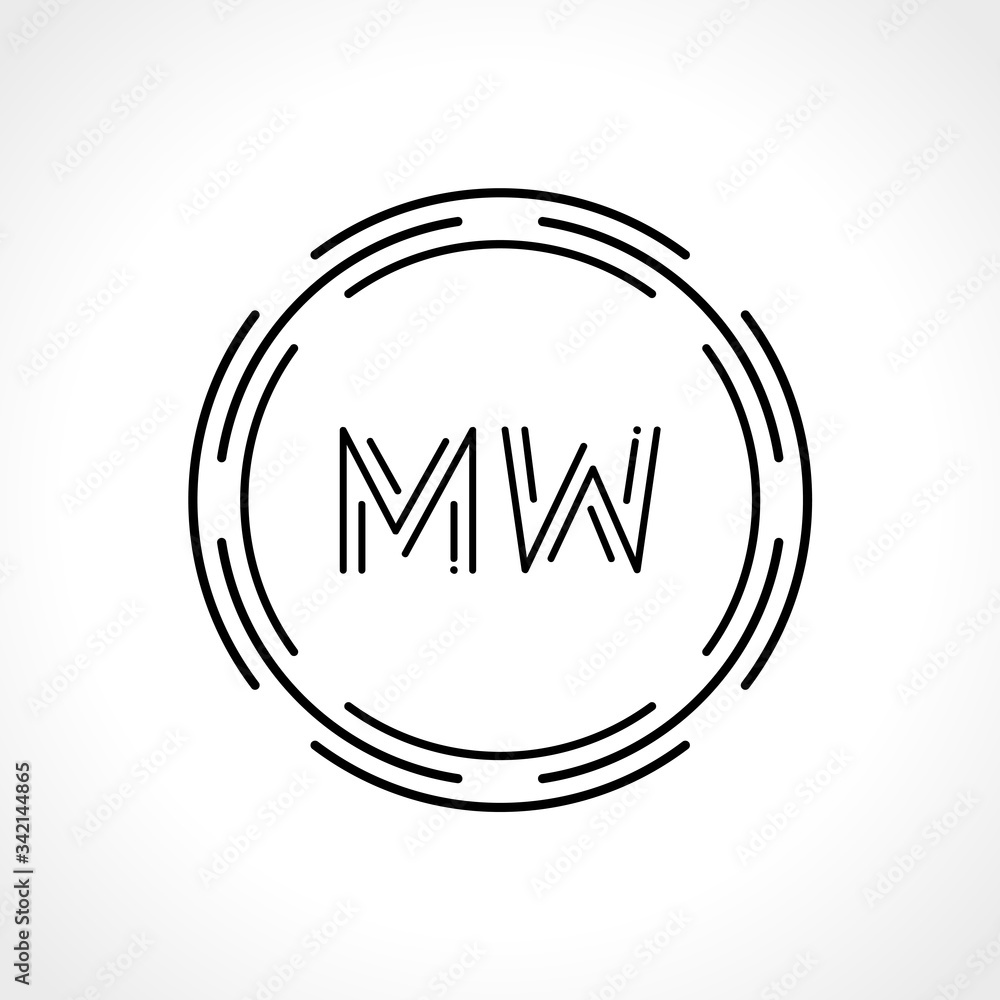 Initial MW letter Logo Design vector Template. Abstract Letter MW logo ...